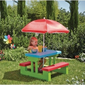 Kids Table & Bench Set With Parasol £25 @ Asda George