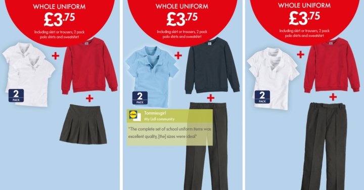 Get A Full School Uniform For £3.75 @ Lidl!