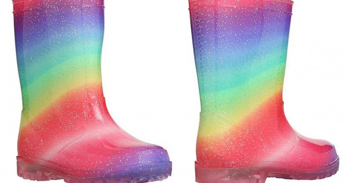 Kids Rainbow Light Up Wellies £9 @ Tesco Direct