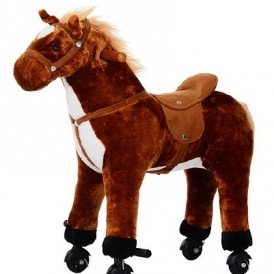 Homcom Kids Plush Ride On Walking Horse Toy With Wheels £48.98 ...