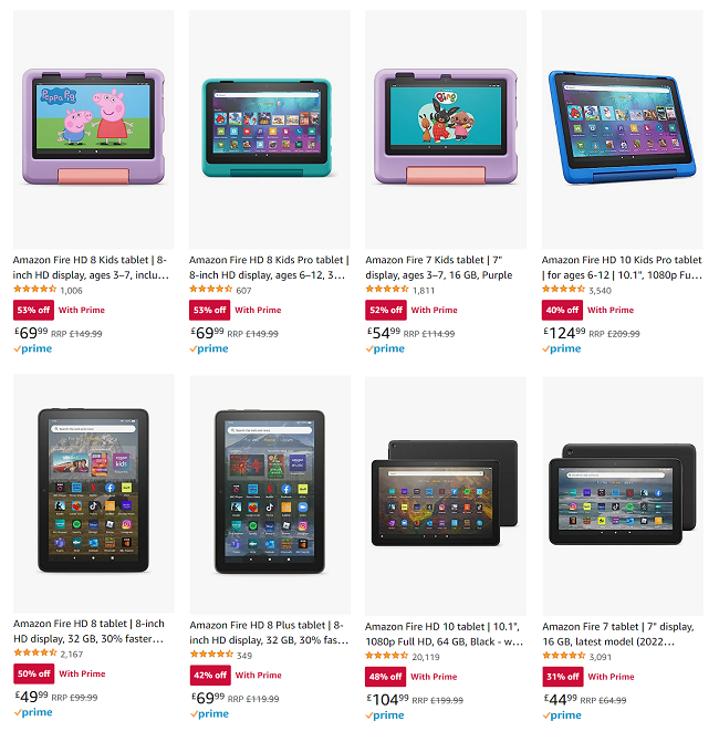 Prime Day: Up To 53% Off Amazon Fire & Fire Kids Tablets