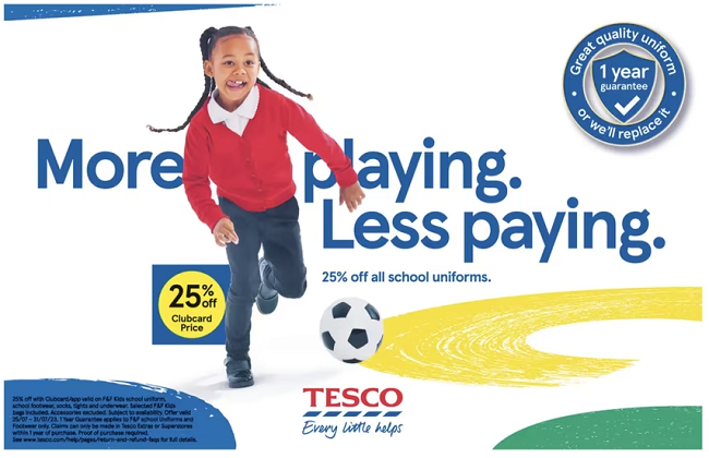 25% Off F&F School Uniform In Store @ Tesco