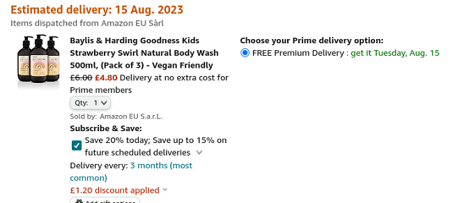 Baylis & Harding Goodness Kids Strawberry Swirl Natural Body Wash 500ml ...