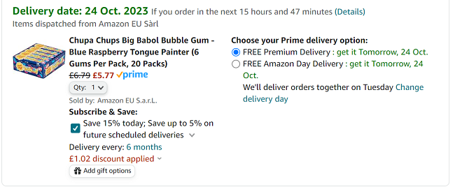 Chupa Chups Big Babol Bubble Gum Blue Raspberry Tongue Painter (6 Gums ...