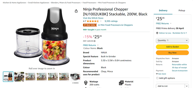 Ninja Professional Chopper £25.45 with free delivery @ Amazon